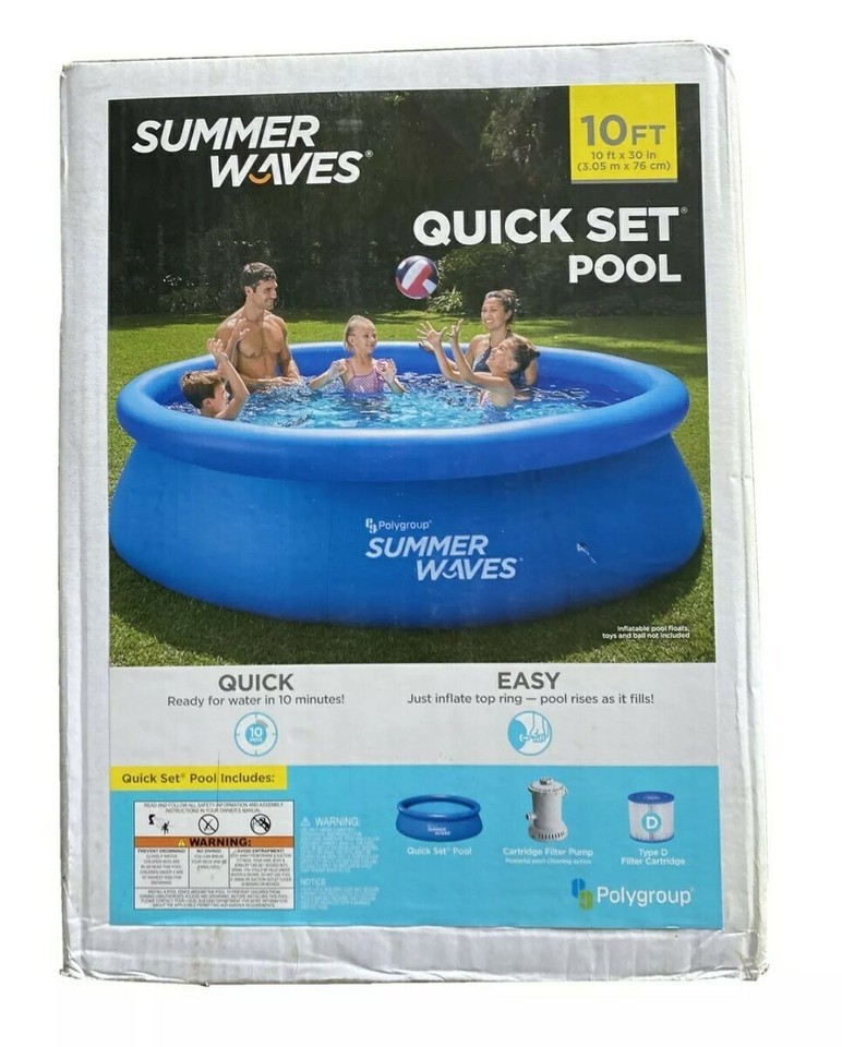 Summer Waves P10010305 10'x30" Quick Set Ring Swimming Pool ...