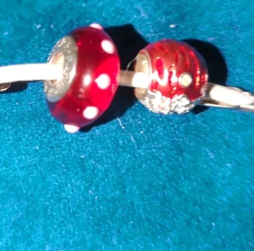 Authentic PANDORA OS Sterling Silver Ale BEAD W/ CZ Red Charm ONLY 1 ...