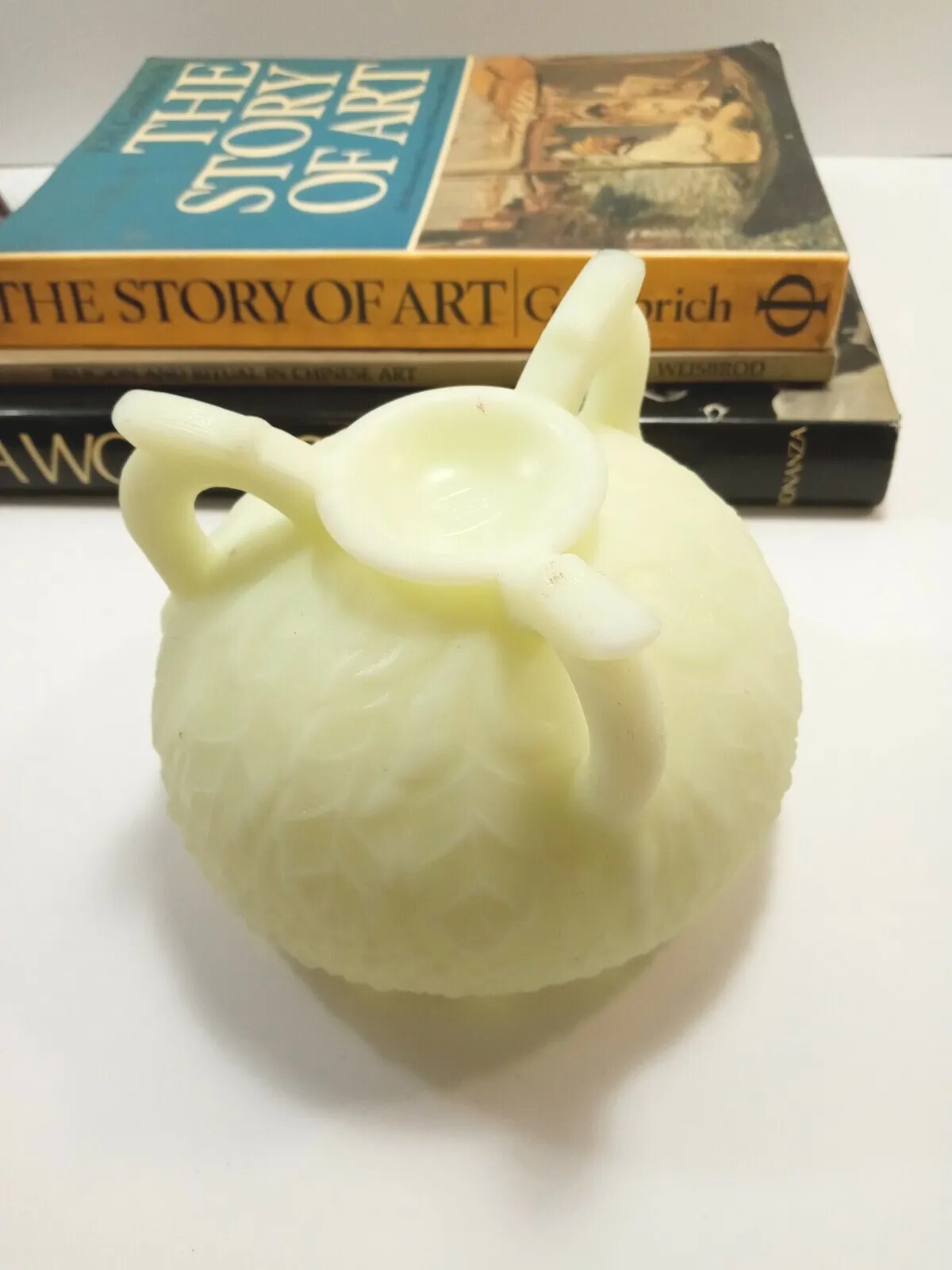 Glowing Fenton Uranium Custard Glass 3 Footed Bowl - Marked | eBay
