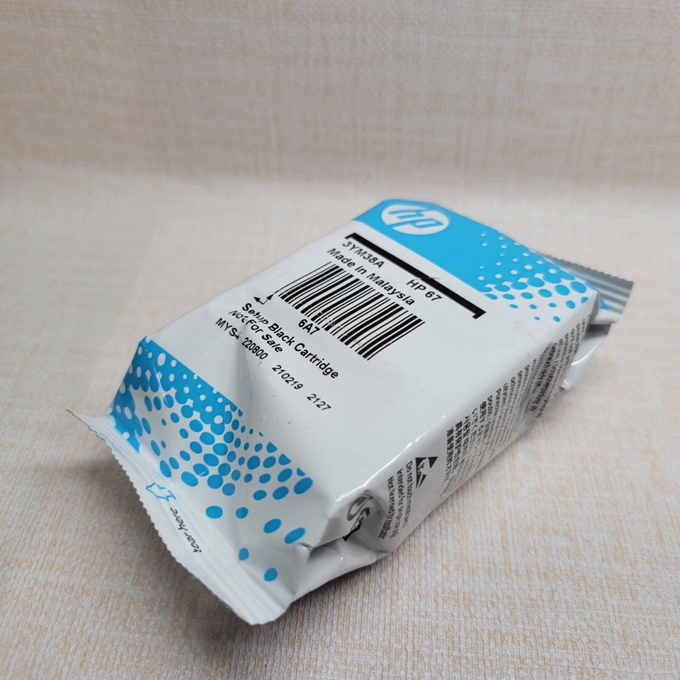 HP 67 SETUP Black Ink Print Cartridge Original (3YM38A) - NO RETAIL ...