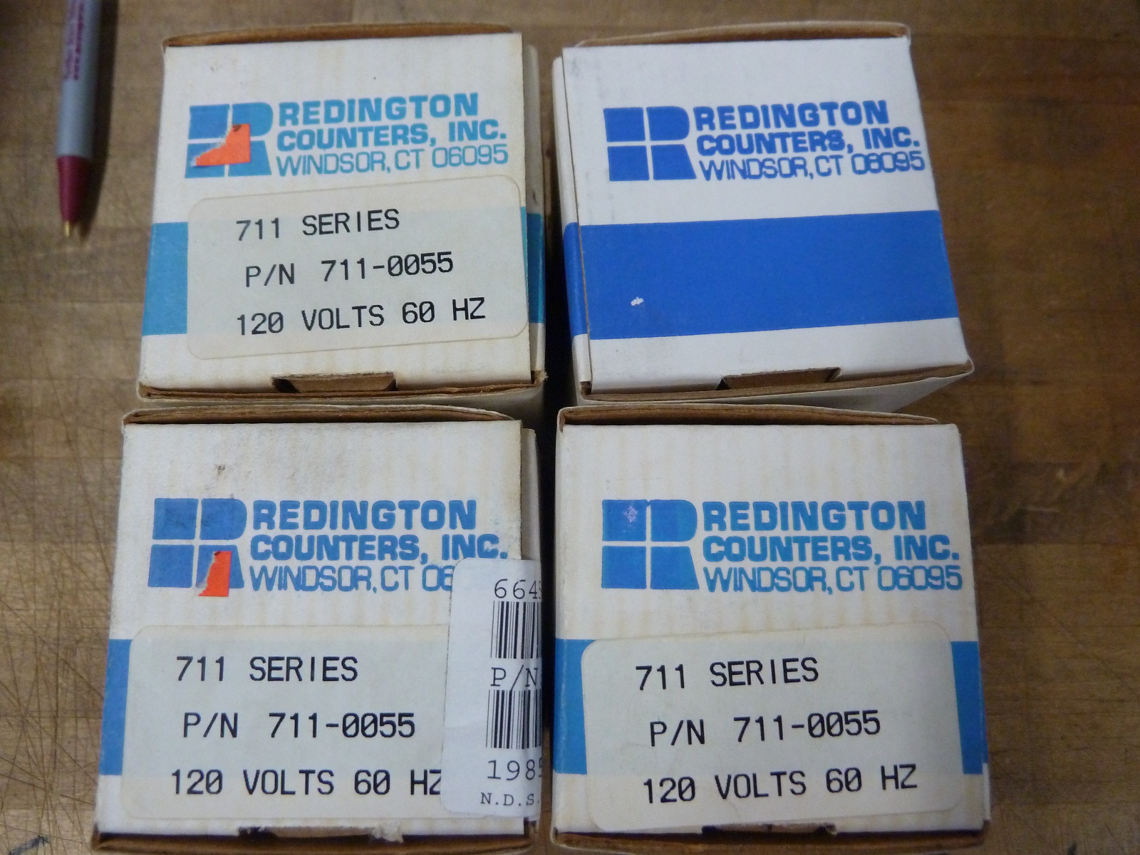 Lot of 4: Redington counters 711-0055 120VAC 60Hz hour meter type 234 ...