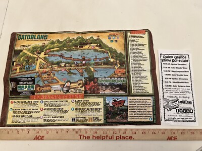 Gatorland Orlando Florida Gator Farm Theme Park Map w/ Show Schedule | eBay