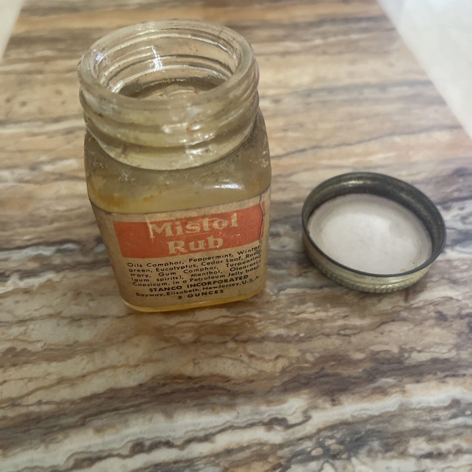 Vintage Mistol Rub Oils In Petroleum Jelly Glass Medicine Bottle 2oz ...
