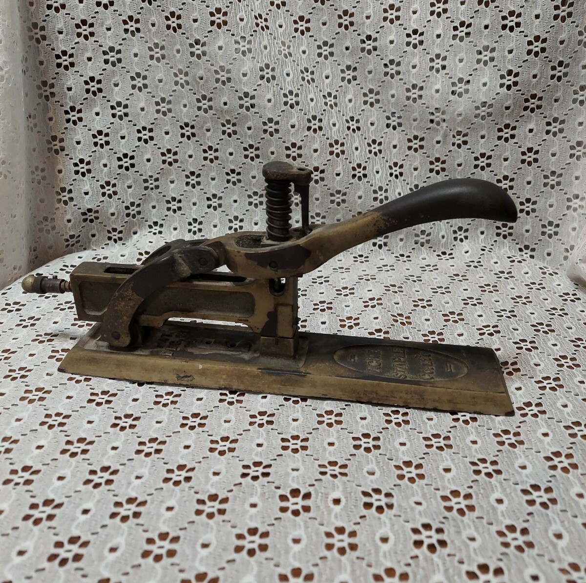 Vtg Antique Cast Iron Steel ACME Stapler Co Midget Camden NJ Staple ...