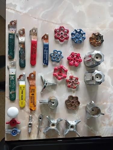 lot of used steam punk art chrome, Iron, cast aluminum & die cast valve ...