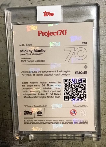 2021 Topps Project 70 - 1952 MICKEY MANTLE by DJ Skee #216 (MINT) | eBay