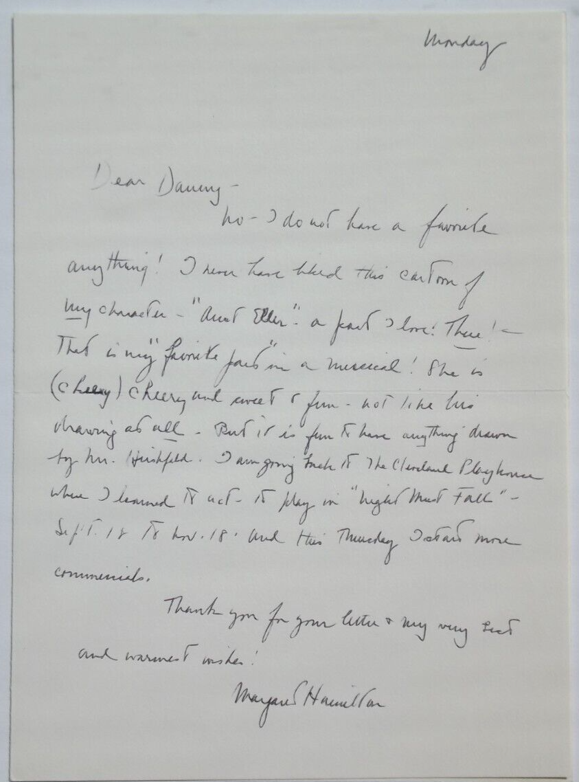 Margaret Hamilton Wicked Witch Of The West Autograph Letter Signed ...