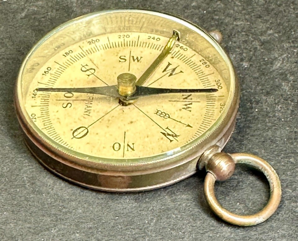 Antique German Brass Pocket Compass Pre WWII Military Land Navigation ...