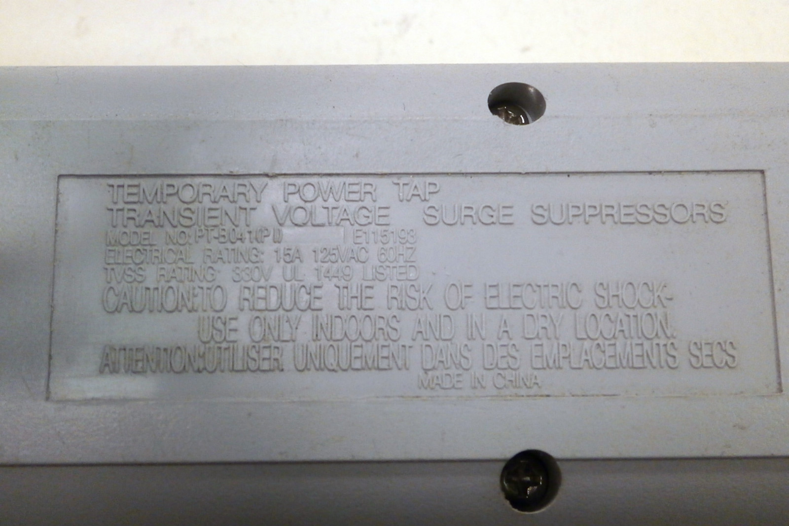 Temporary Power Tap PT-B041 (P1) Used Transient Voltage Surge ...