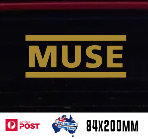 Muse Windshield Windscreen Laptop Sticker Decal 200mm GOLD | eBay