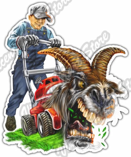 Billy Goat Mower Lawn Landscaping Grass Car Bumper Vinyl Sticker Decal ...