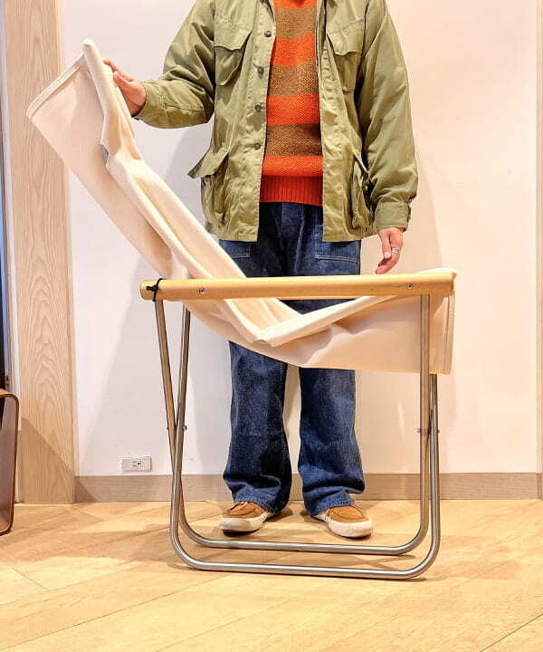 Fujiei Nychair X folding chair 1 leg natural/white canvas lightweight ...