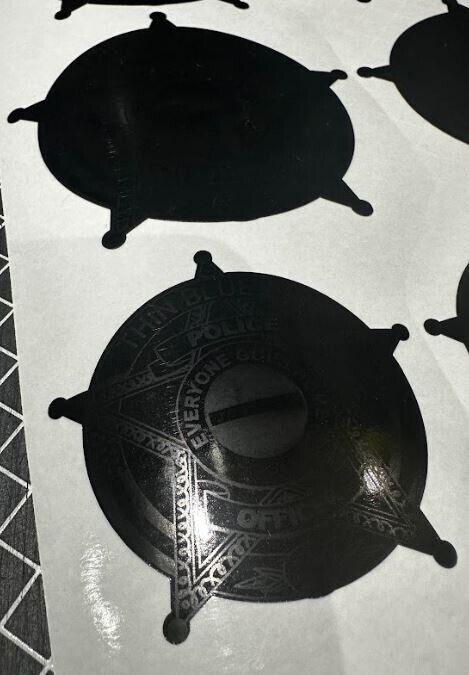 Police Officer Decal - POLICE OFFICER STAR BLACKOUT REFLECTIVE Set of ...