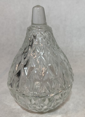 Vintage Romania Lead Crystal Pear Shaped Lidded Trinket Box Diamond Cut ...