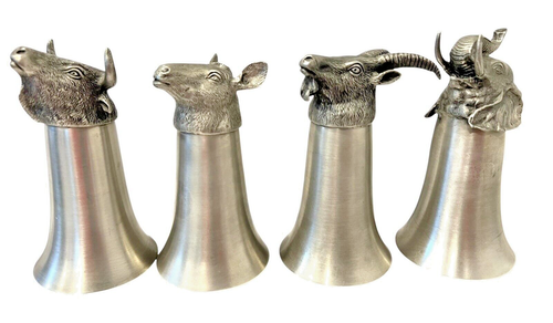 Pewter Stirrup Cups 6" Tall Set of Four | eBay