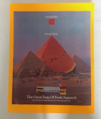 1991 JOLLY RANCHER Candy Print Ad/Poster " The Great Taste Of Fruit ...