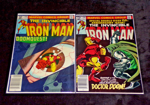 IRON MAN 149 & 150 NEWSSTAND BRONZE-AGE LOT 1981 DR DOOM DOOMQUEST ...