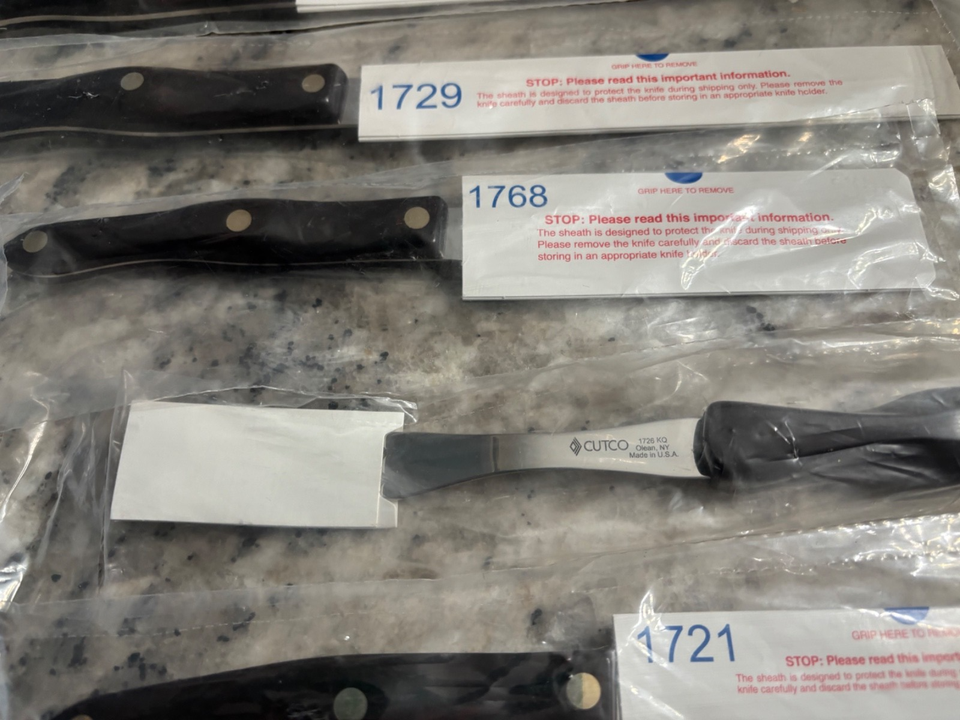 NEW~ Cutco 7 Piece Galley Set~Sealed Knives in Paper Sheaths~ Honey Oak ...