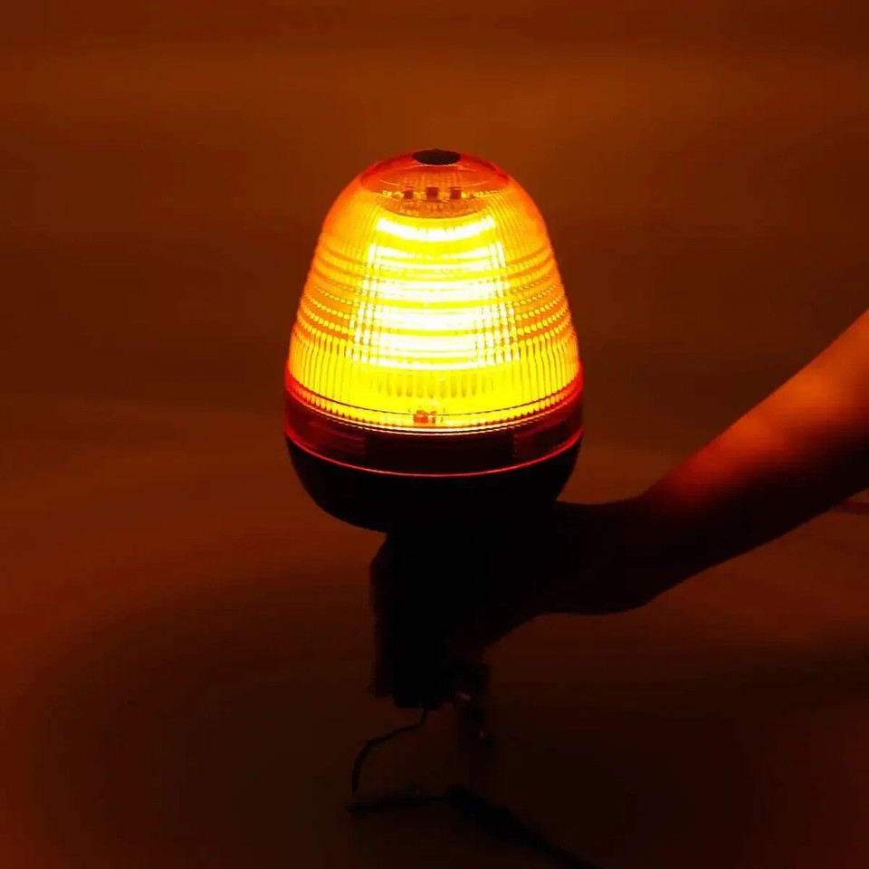 60 LED Rotating Flashing Beacon Flexible DIN Pole Mount Tractor Warning ...