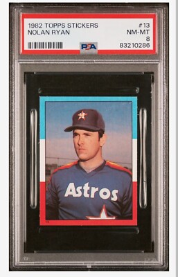 1982 Topps Baseball Sticker #13 Nolan Ryan Houston Astros - PSA 8 NM-MT ...