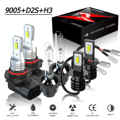 FOR 2002-2005 Lexus SC430 9005+D2S+H3 6x HID/LED Headlight + Fog Light ...