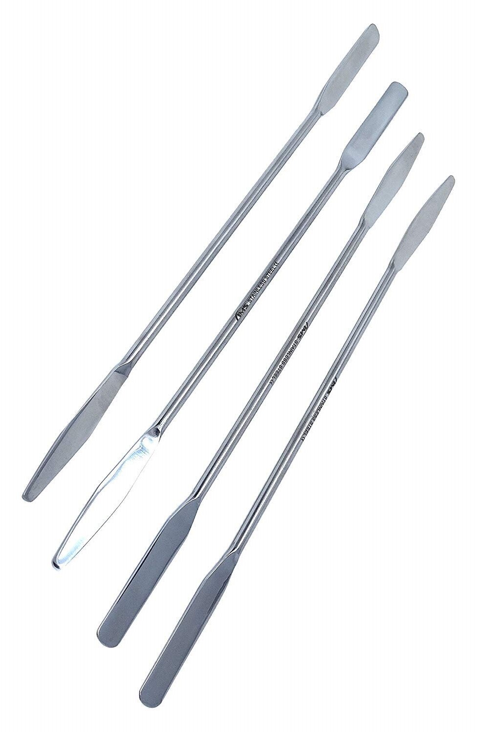 Lot of 4 Round & Tapered Arrow End Double Ended Lab Spatula Sampler, 7 ...