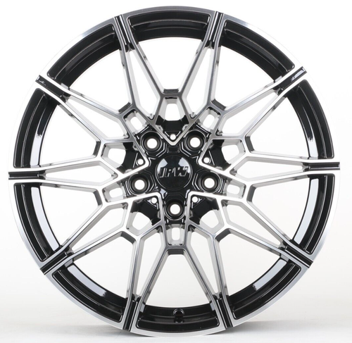 W718 19X8/9" +35 5x120 72.6 Black M Style Wheels Staggered Set of 4 ...