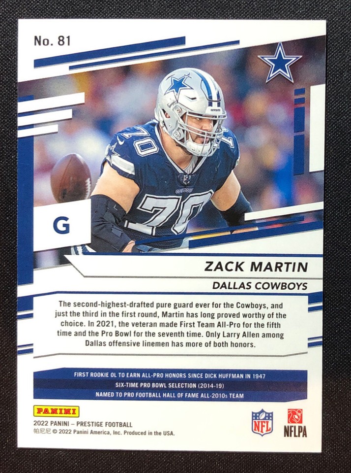2022 Prestige Zack Martin Cowboys Red Xtra Points SP /449 Card #81 | eBay