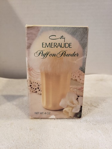 Emeraude by Coty Powder Puff On Powder New Open Box NOS Rare 4 Oz | eBay