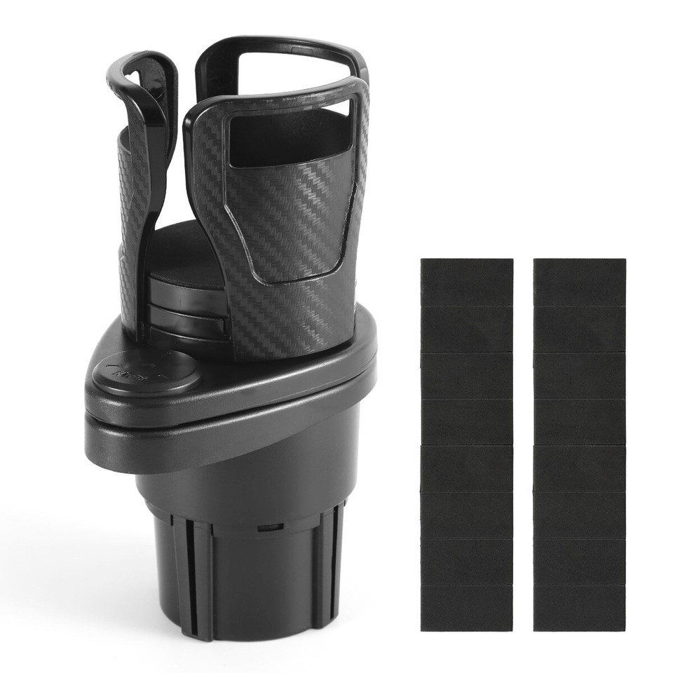 2-in-1 Car Dual Cup Holder All Purpose Bottle Organizer 360°Rotating ...