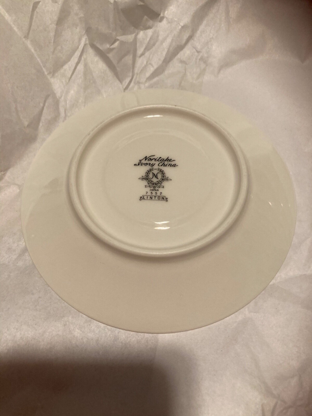 Noritake Linton 7552 Cup and Saucer Set of 2 Cream Gold Trim Ivory ...