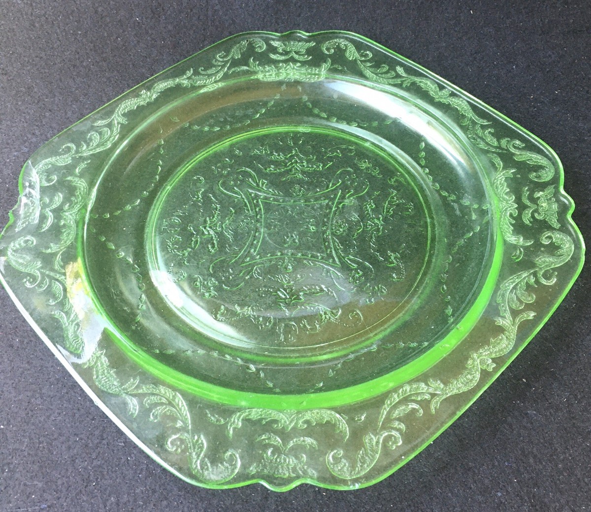 Vintage 49 Piece Set Depression Glass Madrid Pattern