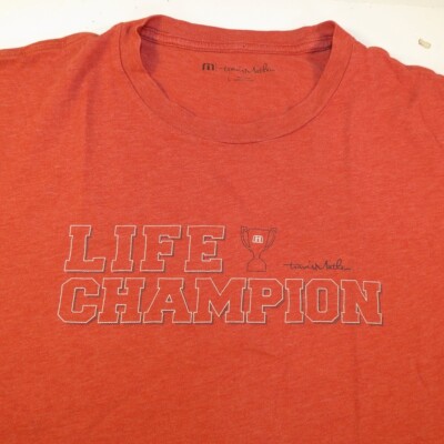TRAVIS MATHEW LIFE CHAMPION GOLF TEE T SHIRT Mens L Red | eBay