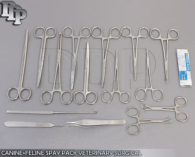 90 PCS CANINE+FELINE SPAY PACK VETERINARY SURGICAL INSTRUMENTS DS-1083 ...