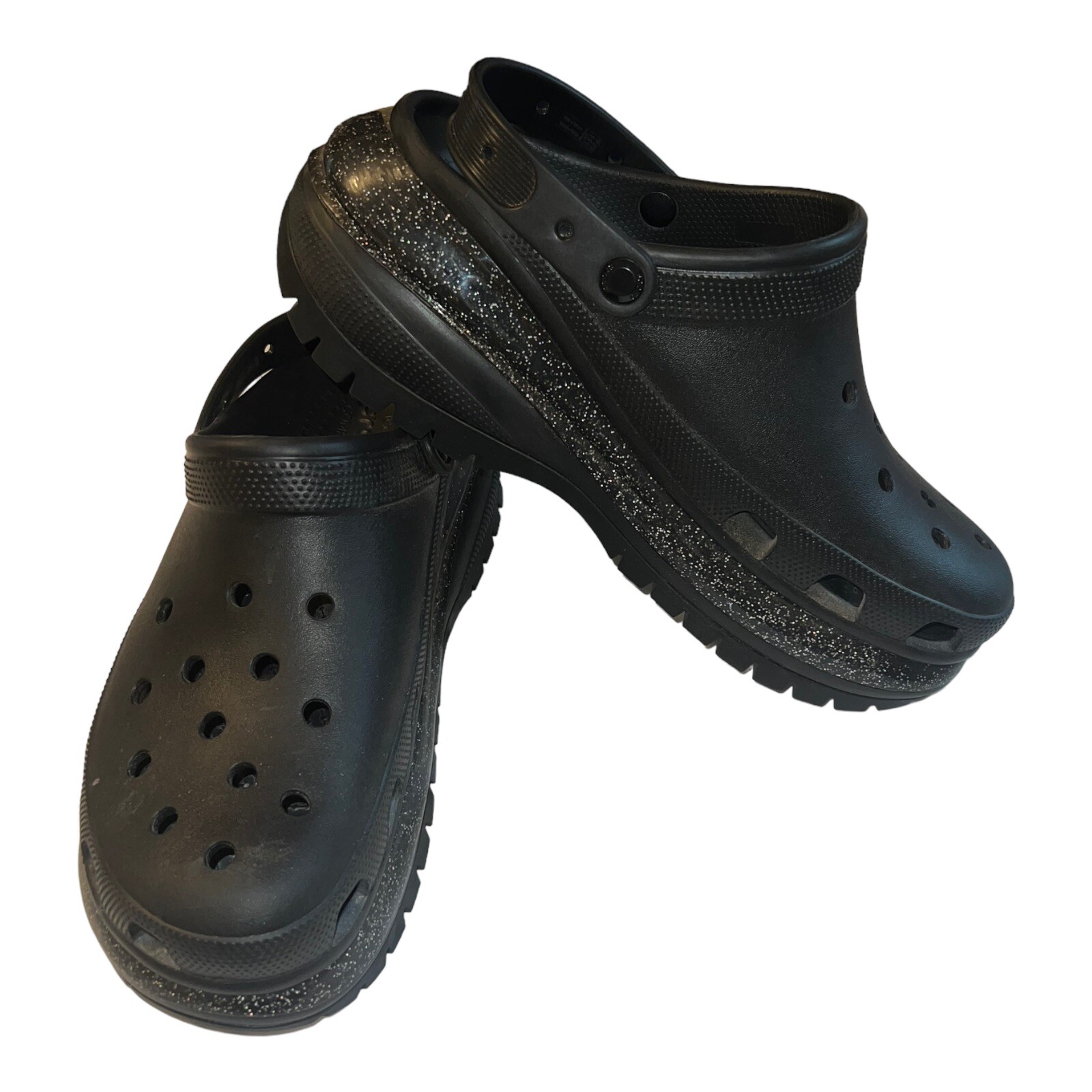 CROCS MEGA CRUSH RAINBOW GLITTER CLOG Men’s 13 Black … - Gem