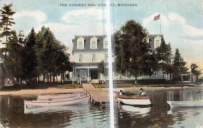 CONWAY Michigan postcard Emmet County Conway Inn boat dock #11 | eBay