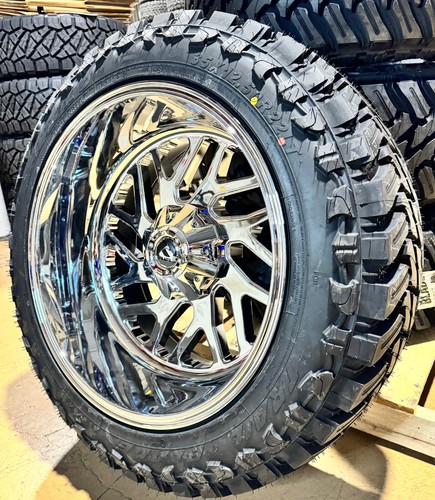 22x12 Fuel D609 Fuel Triton Chrome Wheels 35" MT Tire 5x150 Toyota ...