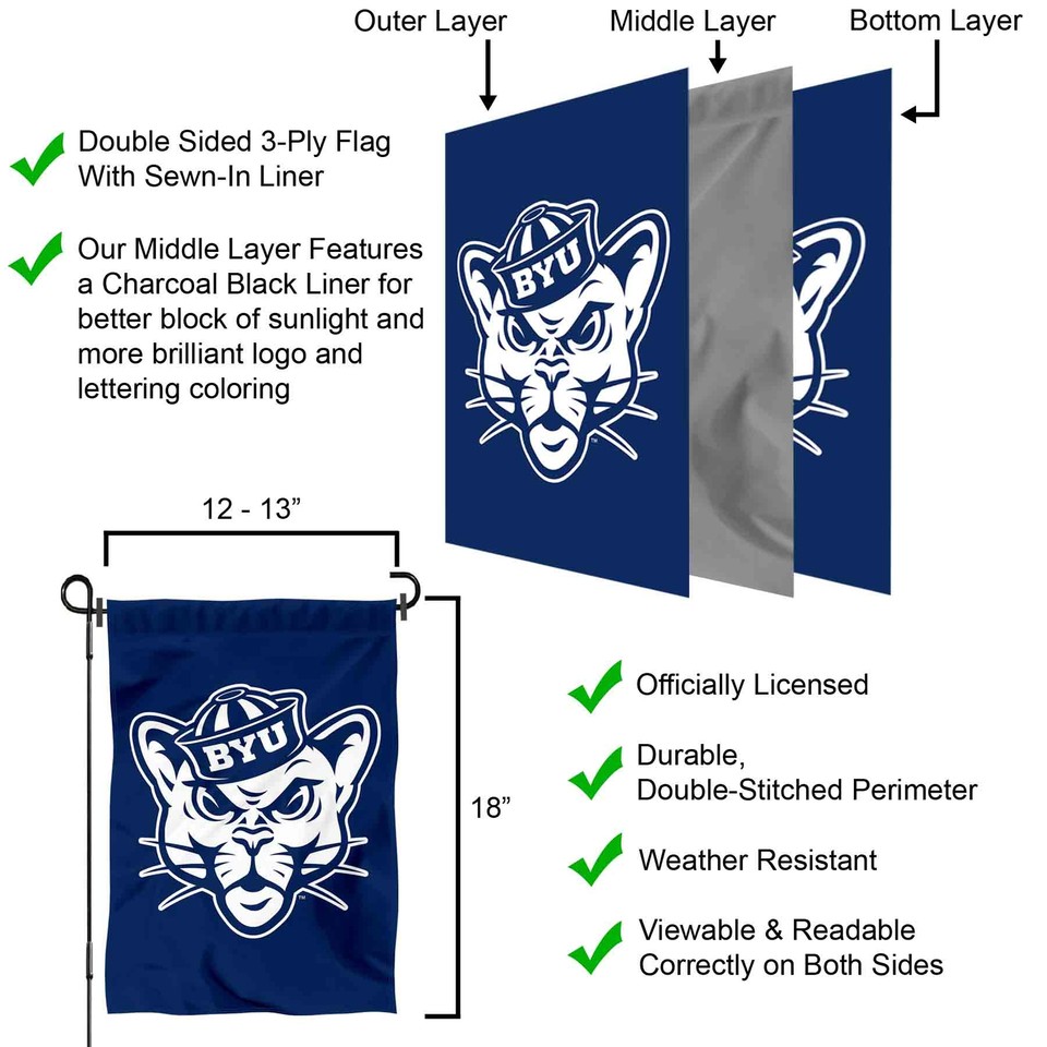BYU Cougars Vintage Garden Flag | eBay