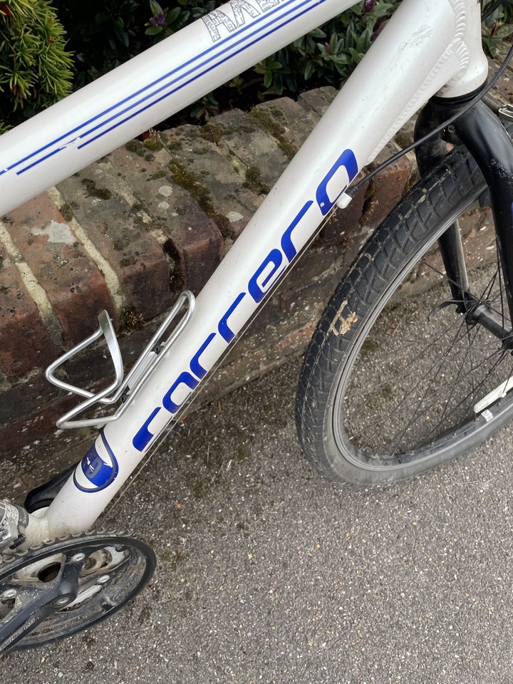 Carrera Axle LTD hybrid bike White Frame with blue trim | eBay UK