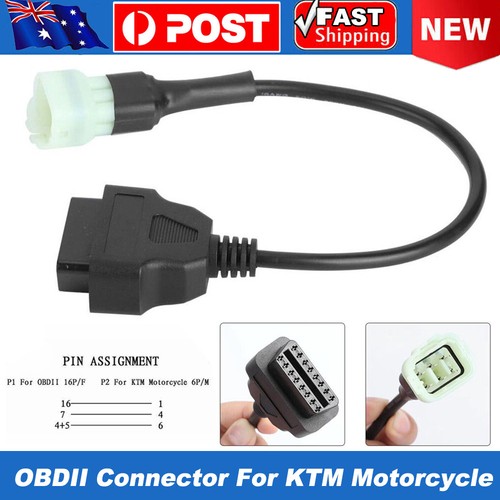 6Pin to 16Pin OBD2 Connector Cable fit for KTM Motorcycle Diagnostic ...