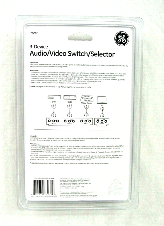 GE 3 Device Audio and Composite Video Switch - 73237 | eBay