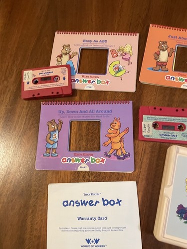 Teddy Ruxpin Answer Box 3 Books 2 Cassettes ABC Up Down Size Tested ...