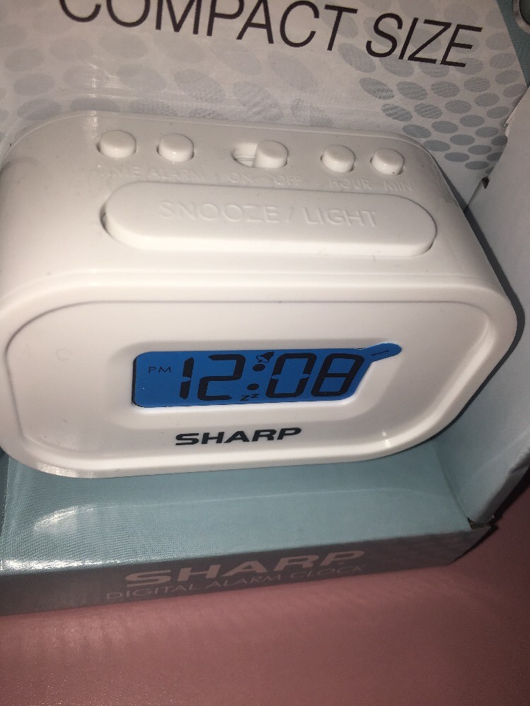 sharp digital alarm clock compact size | eBay