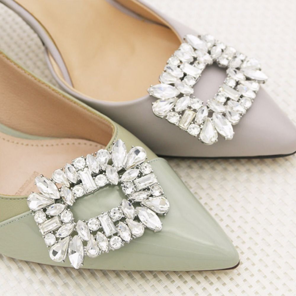 Crystal Rhinestone Shoe Clip Detachable Shoe Flower Decoration Wedding ...