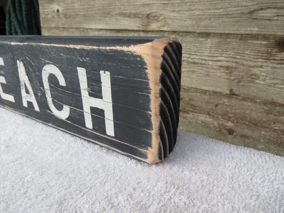 12 INCH WOOD HAND PAINTED BEACH SIGN NAUTICAL SEAFOOD (#S563) | eBay