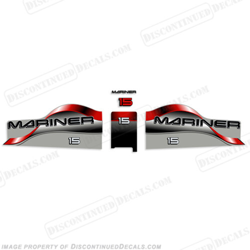 Fits Mariner 15hp Outboard Motor Decal Kit - Red | eBay