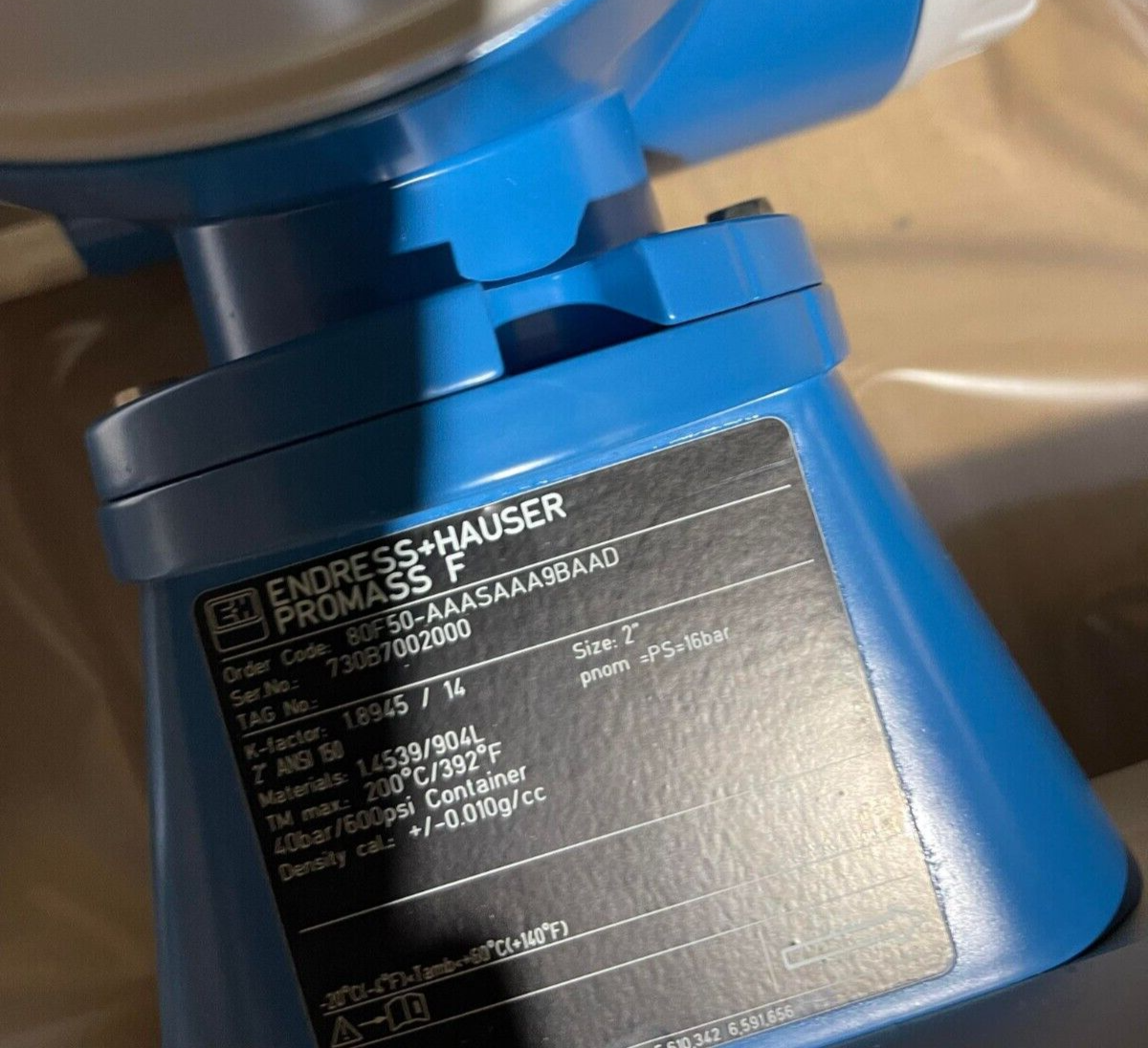 ENDRESS + HAUSER 2" Promass F Flowmeter 80F50 80F50-AAASAAA9BAAD (NEW ...