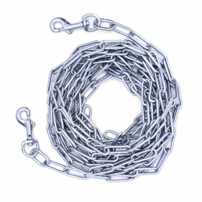 Welded Link Dog Tie Out Chain Snap Swivel Ends 20' Heavy Duty Large Pet ...