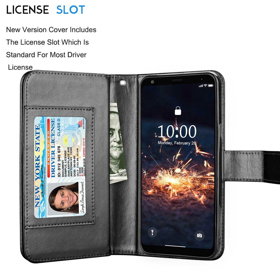 Luxury Leather Wallet Case Flip Holder Card Stand Protective Phone ...