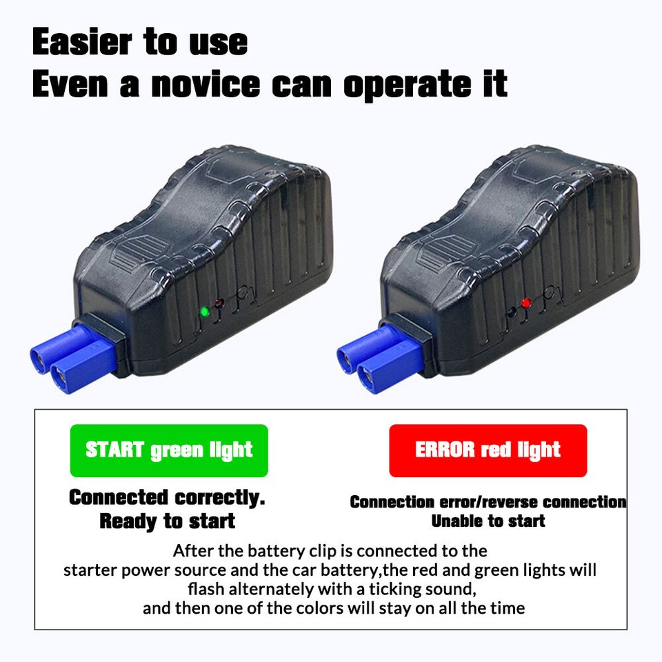 Car Jump Starter Smart Jumper Cable Connector Alligator Clamp Booster ...